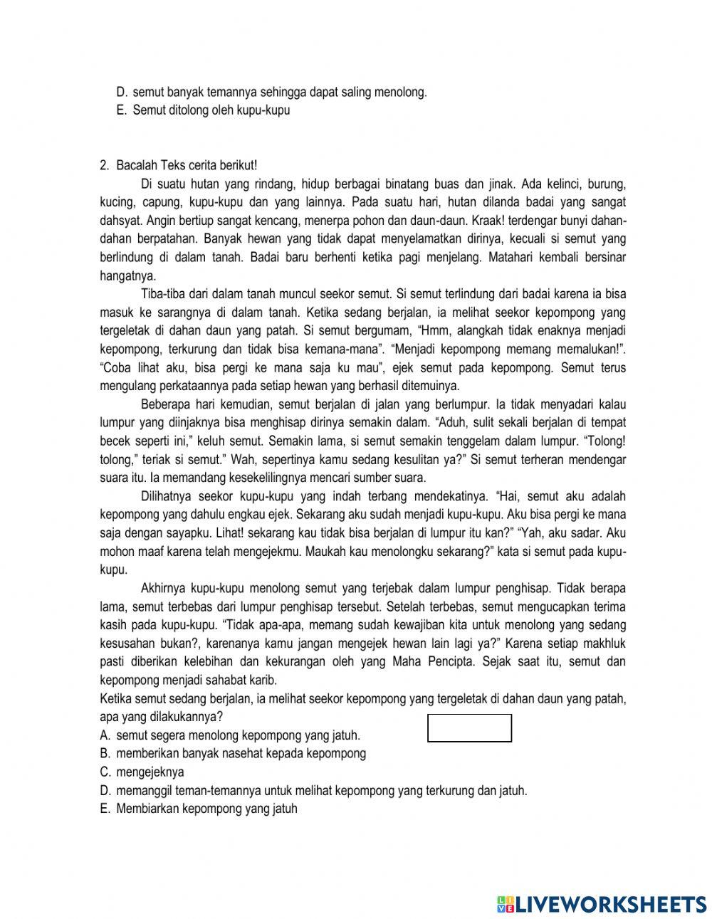 Menulis dasar interactive worksheet | Live Worksheets