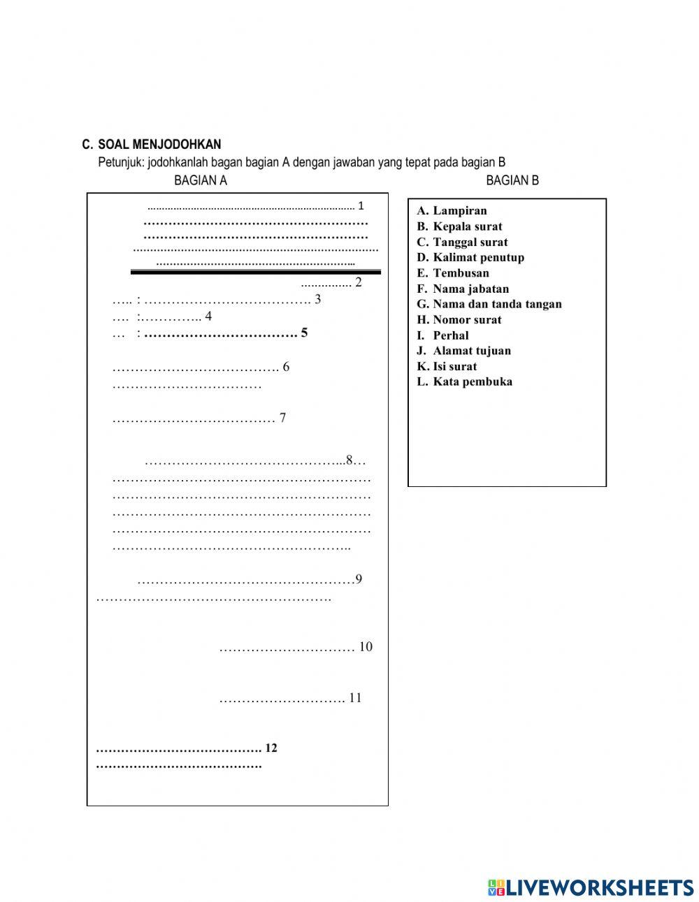 Menulis dasar interactive worksheet | Live Worksheets