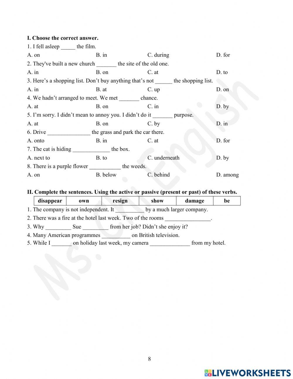 Viet teacher-S8… | Free Interactive Worksheets | 2194415