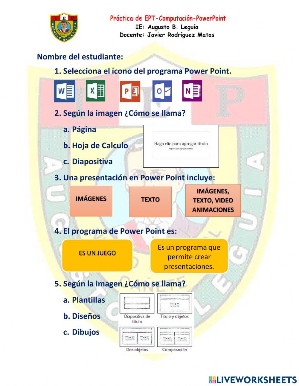Pp interactive exercise | Live Worksheets