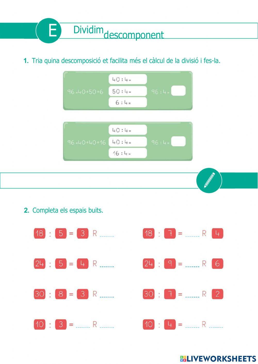 Divisions innovamat online exercise for | Live Worksheets