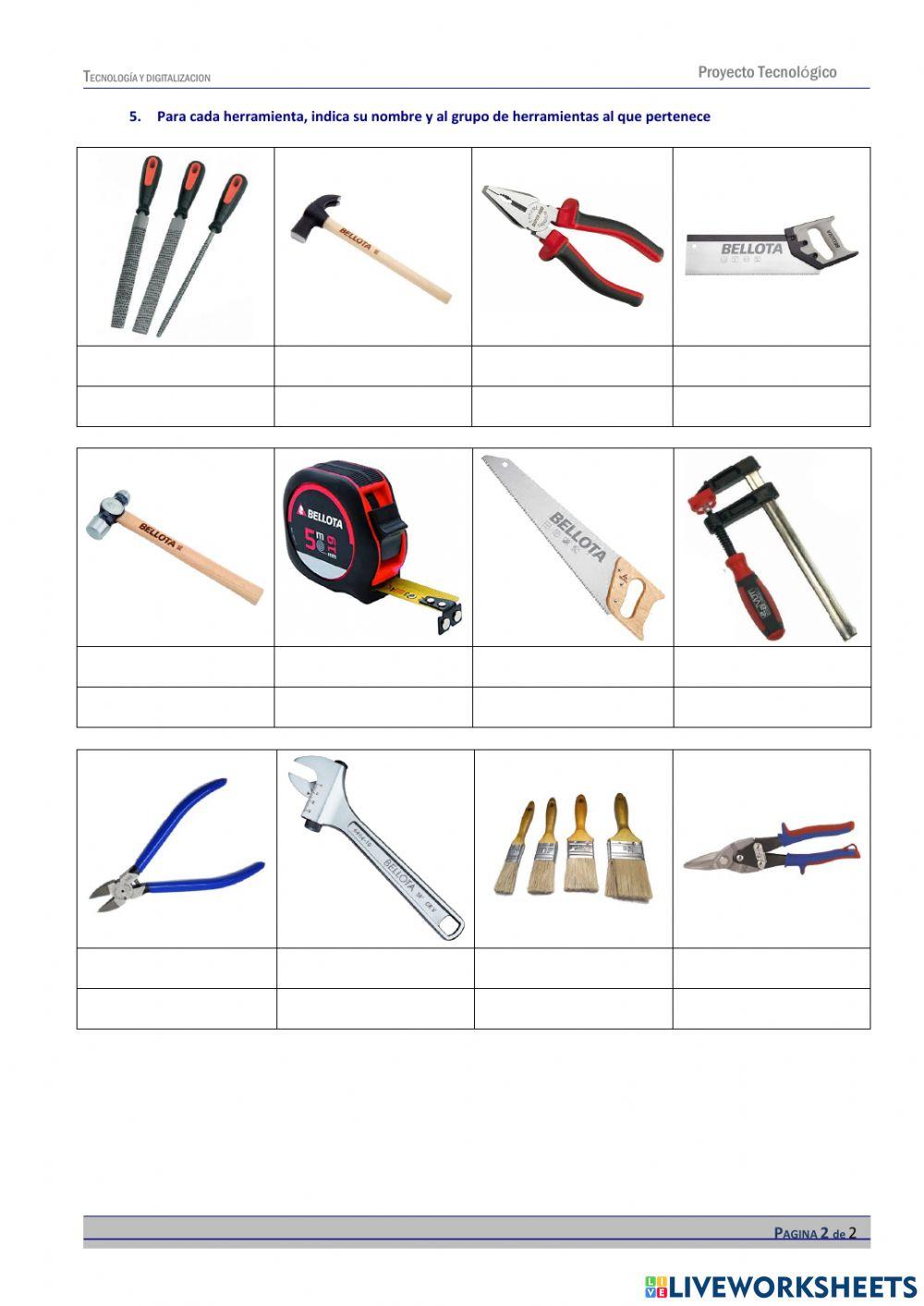 Herramientas de… | Free Interactive Worksheets | 2195012