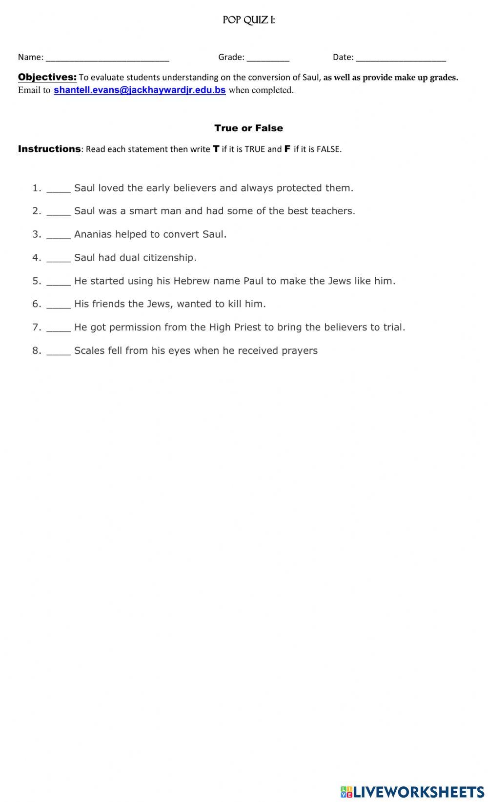 2195284 | Saul Conversion T-F | Shantell Evans