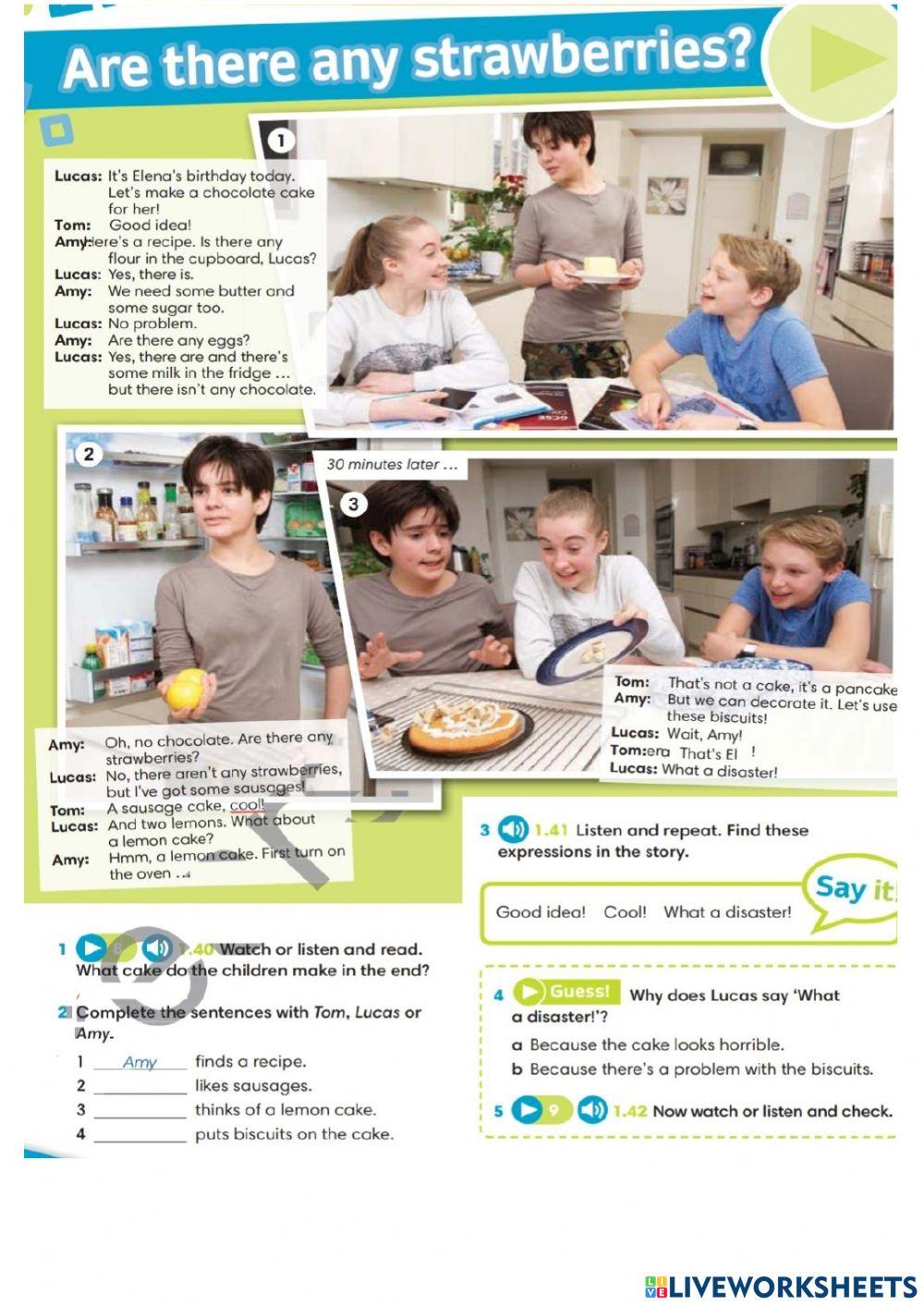 Fun with food interactive worksheet | Live Worksheets