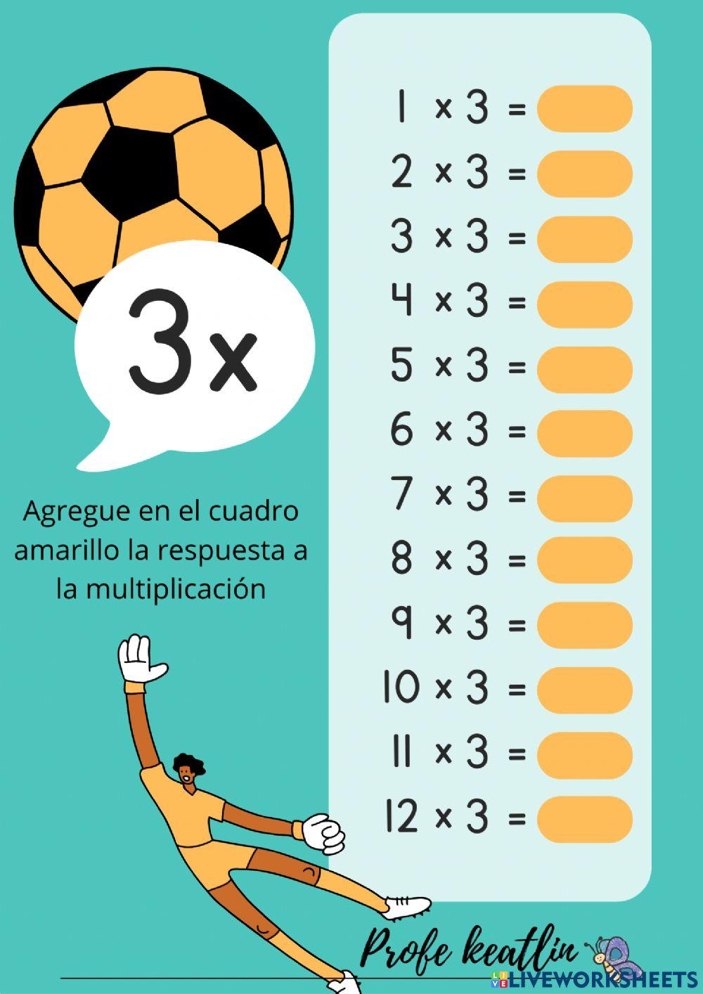 2195412 | Tabla del 3 | kathya Morales Cespedes