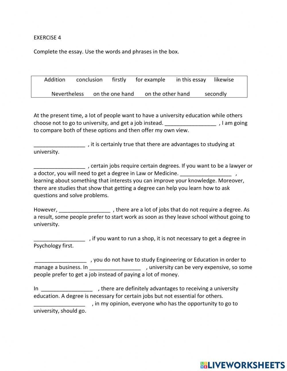 IE1, Unit 6, Writing, Exercise 4 3135 | angelsenglish01