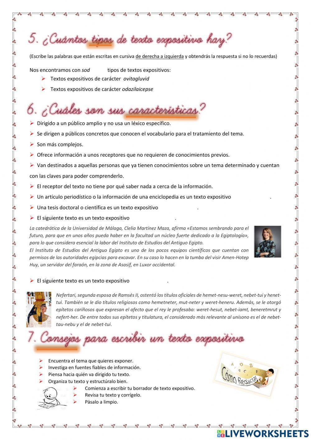 2195841 | Textos expositivos | Mayte | LiveWorksheets