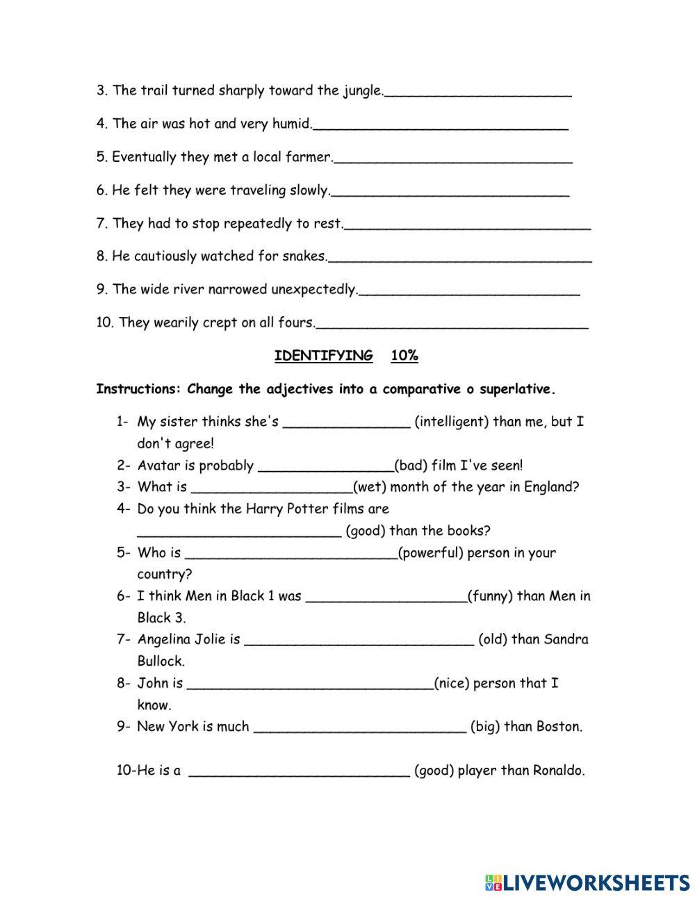 Language online exercise for 4 grade | Live Worksheets
