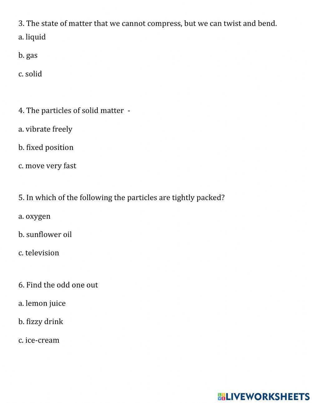 Level 5 Science Quiz Worksheet- Term 1 online exercise for | Live ...