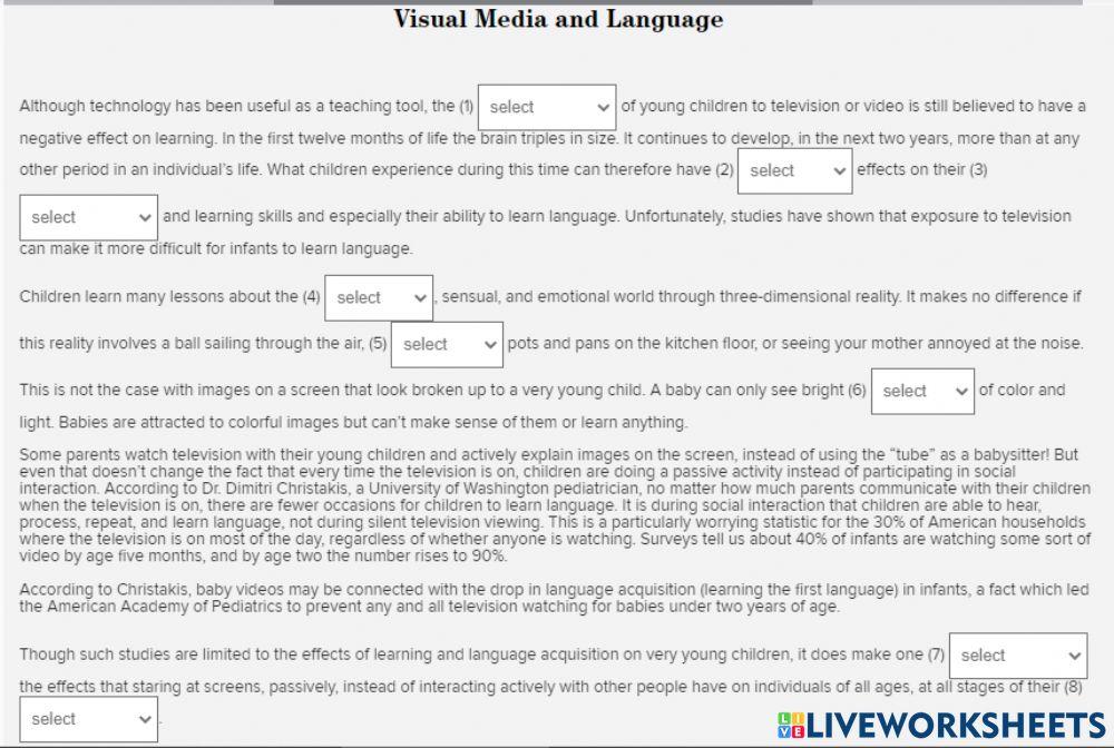 Reading Fill in the blank worksheet | Live Worksheets