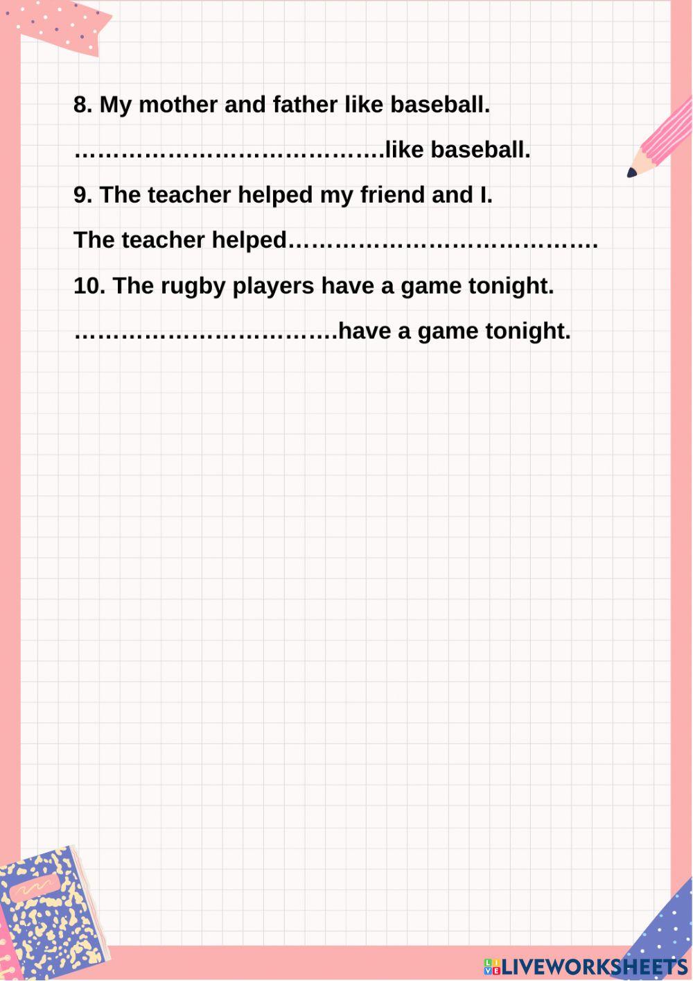 English 3 interactive worksheet for 3 | Live Worksheets