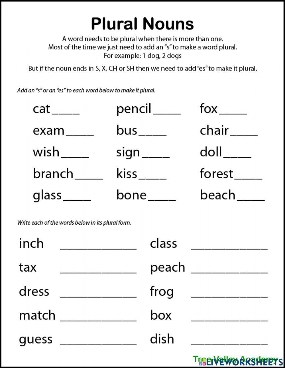 Plurals Worksheet Adding S Worksheet Live Worksheets Plurals Worksheet Adding S Worksheet Live Worksheets