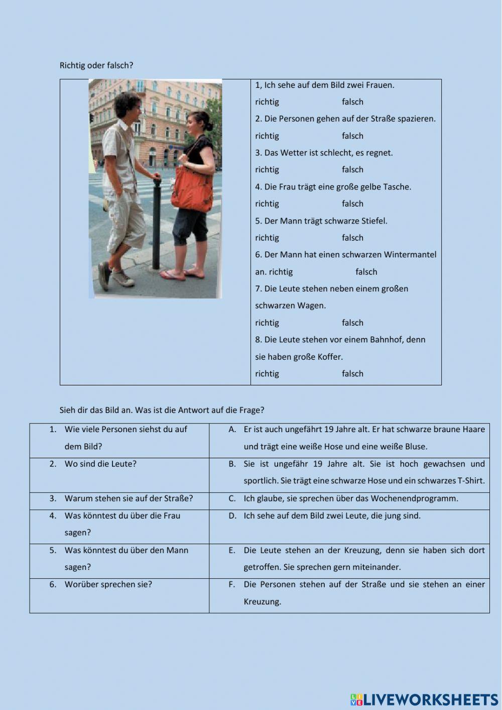 Deutsch - Leseverstehen worksheet | Live Worksheets