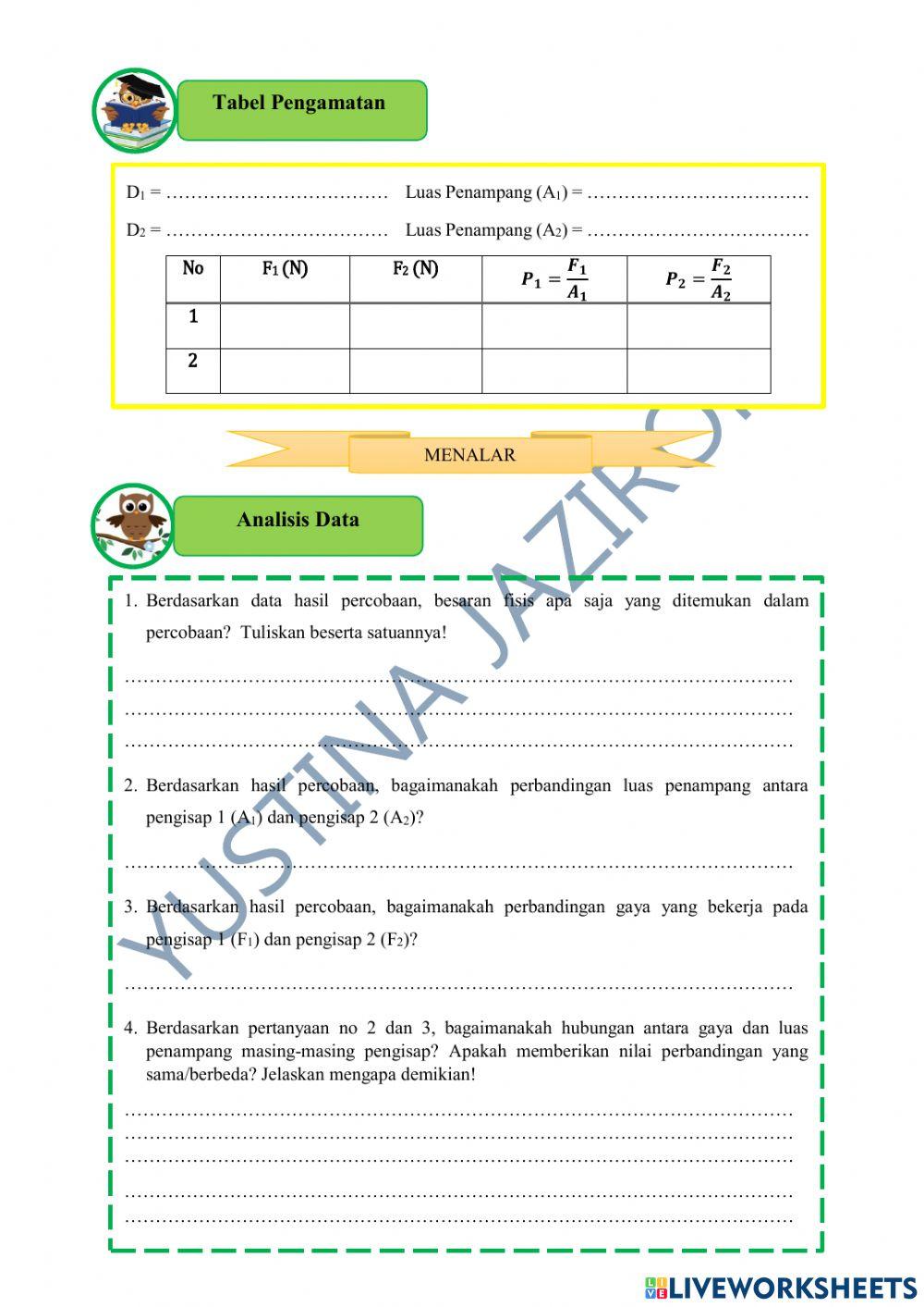 LKPD Hukum Pascal online exercise for | Live Worksheets