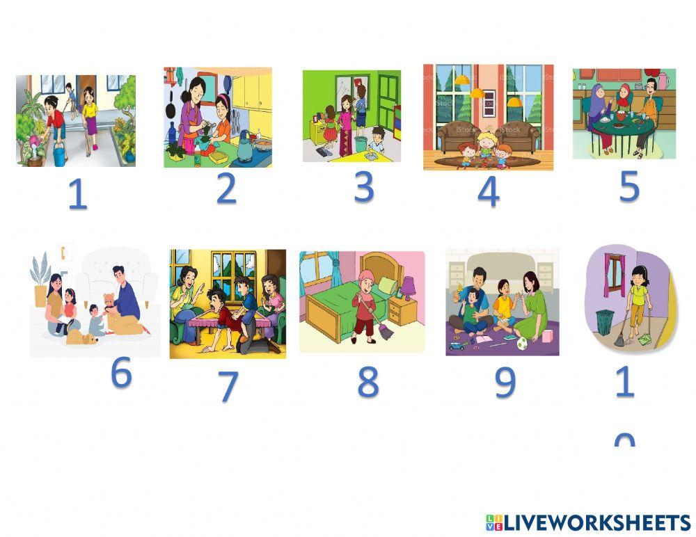 Kewajiban dan Hakku di rumah interactive worksheet | Live Worksheets