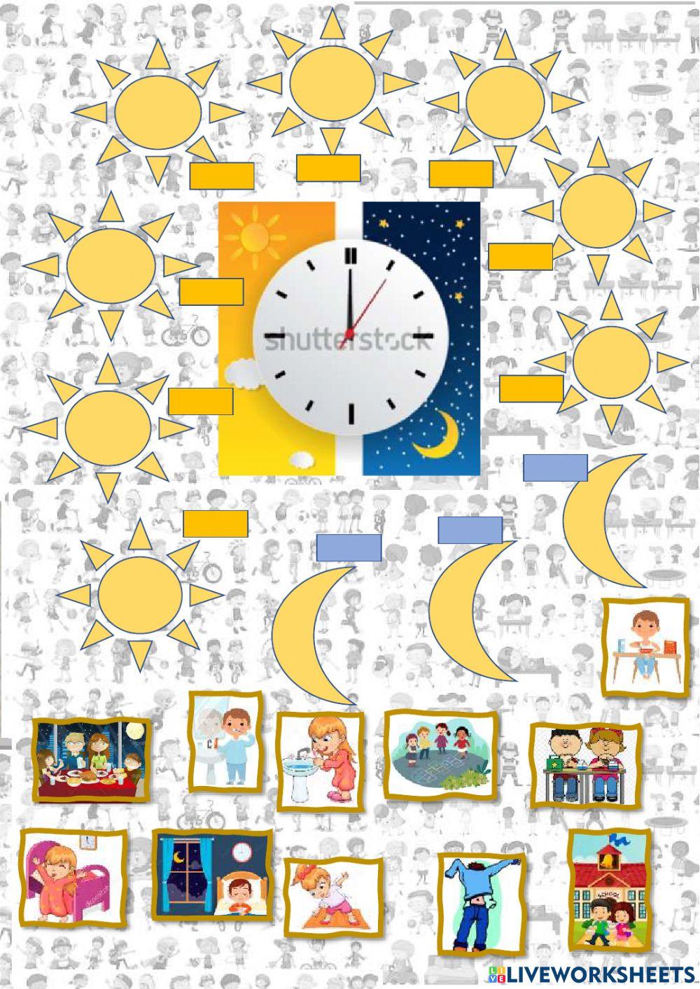 Rutina interactive worksheet for inicial | Live Worksheets