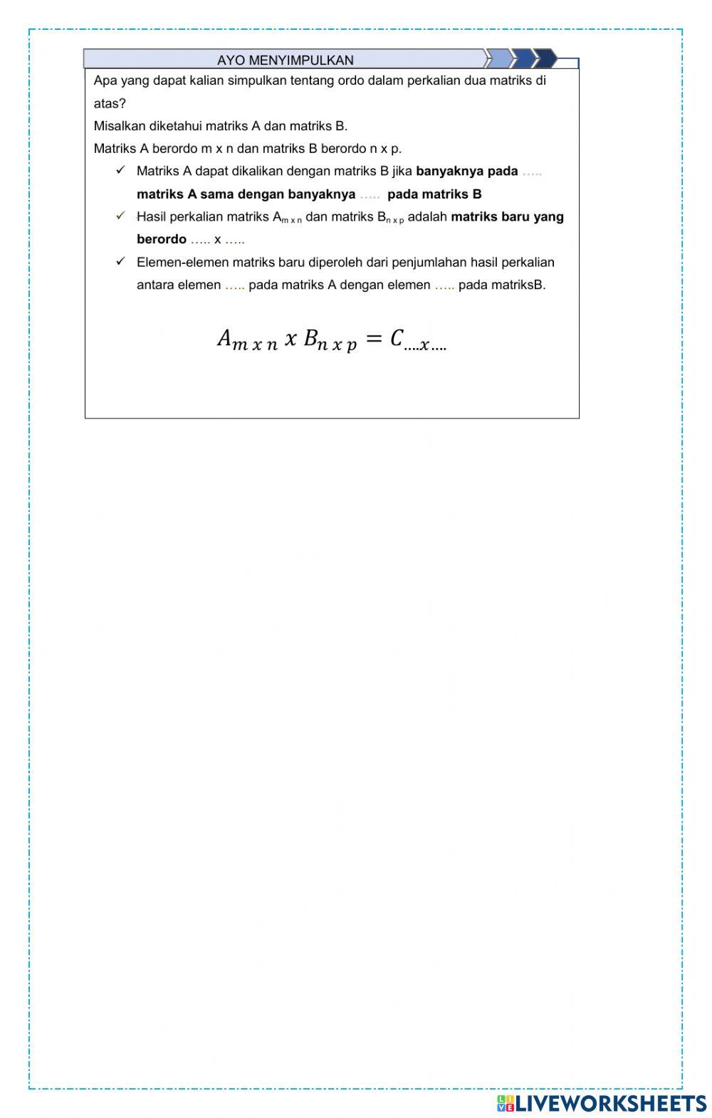 LKPD Perkalian … | Free Interactive Worksheets | 2165826