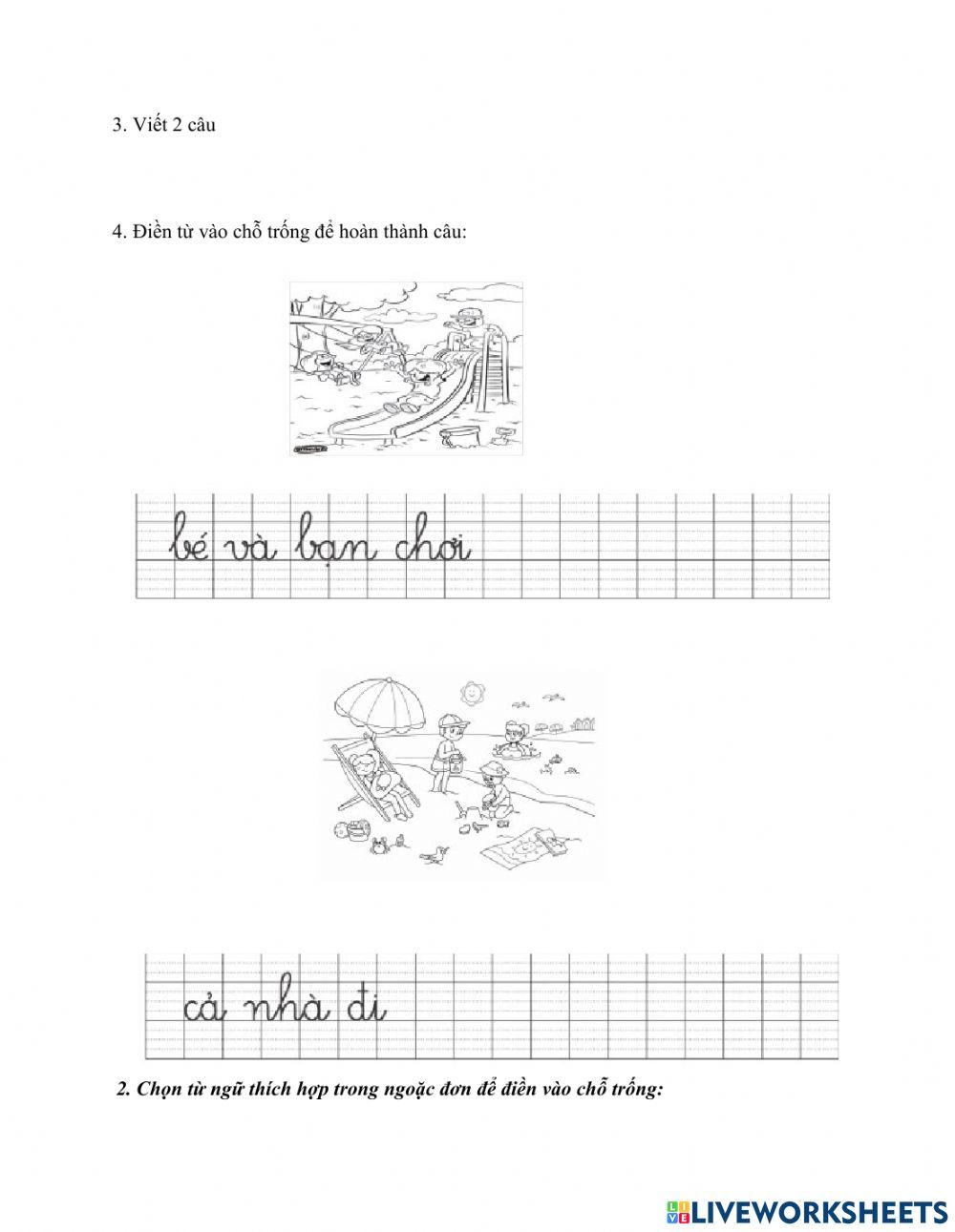 Vietnamese interactive exercise | Live Worksheets