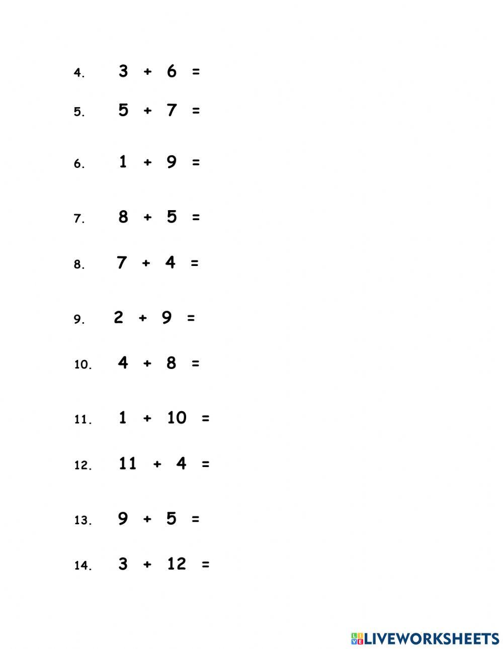 2167452 | ADDITION 1 | Cristina Valle | LiveWorksheets