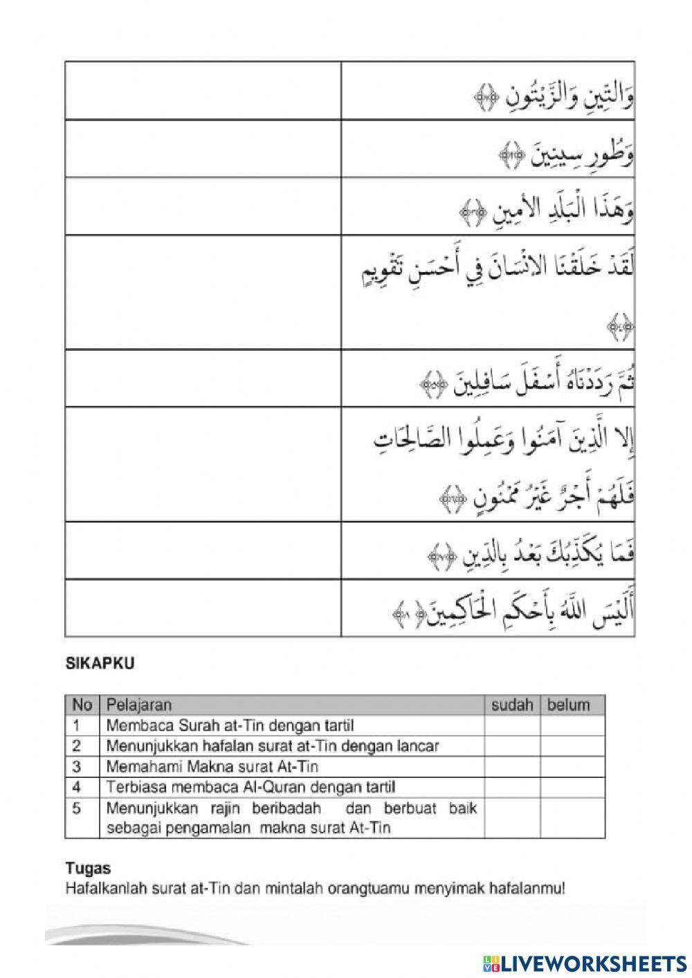 Qs.at-tiin worksheet | Live Worksheets