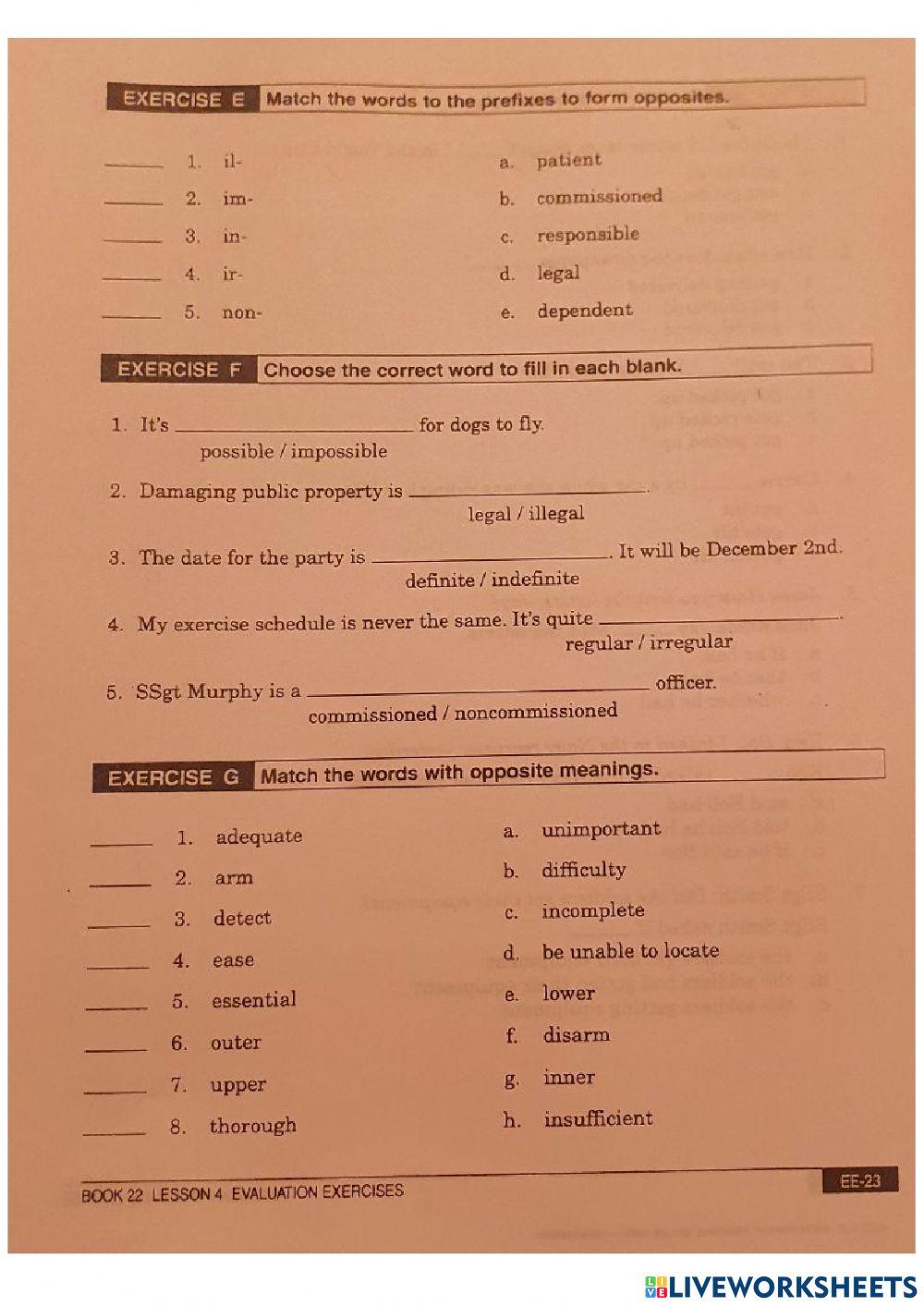 Ee4 worksheet | Live Worksheets