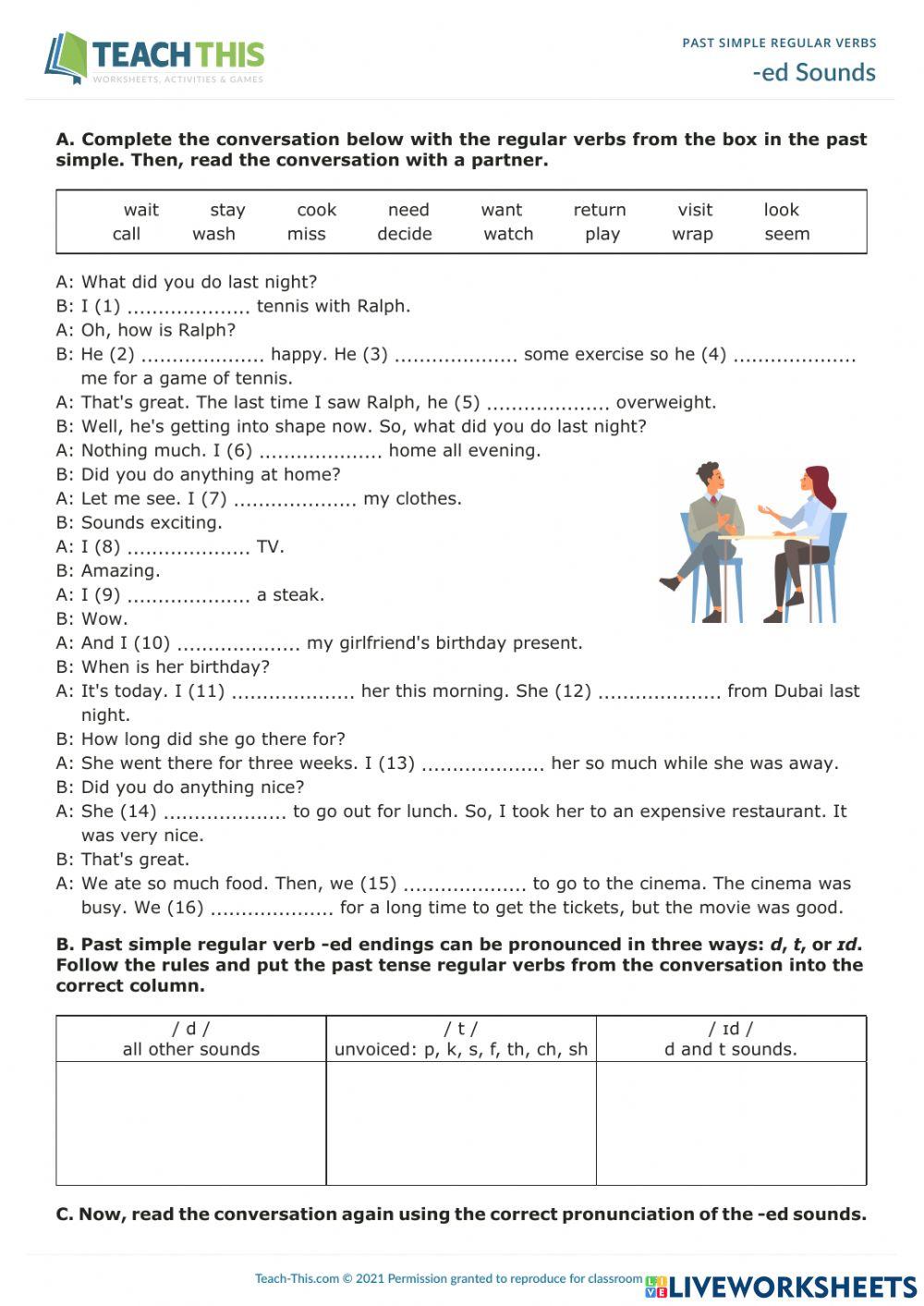 Past simple-ed sounds 6904996 | Věra Petrová | Live