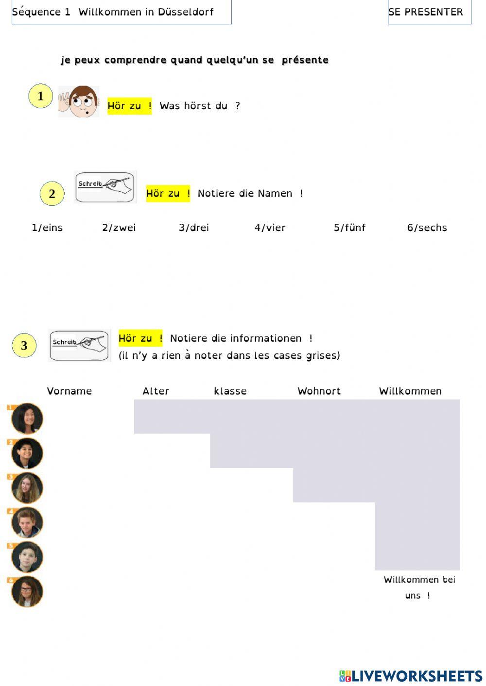 Se présenter activity for collège | Live Worksheets