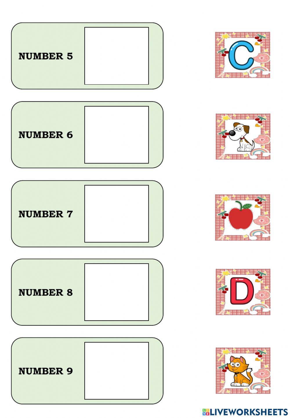Letter A,B,C,D and related words worksheet | Live Worksheets