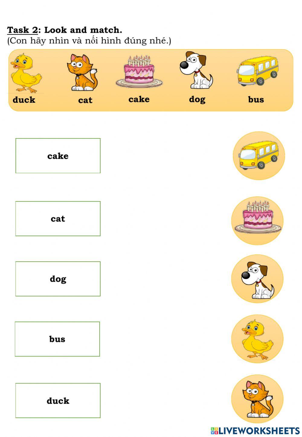 Letter A,B,C,D and related words worksheet | Live Worksheets