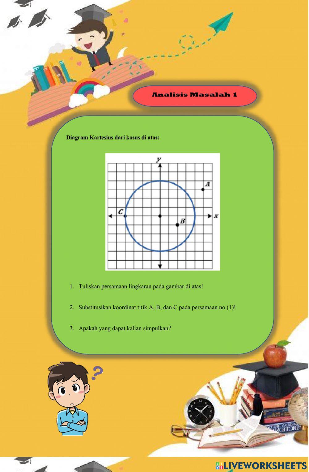 Persamaan lingkaran worksheet for XI | Live Worksheets