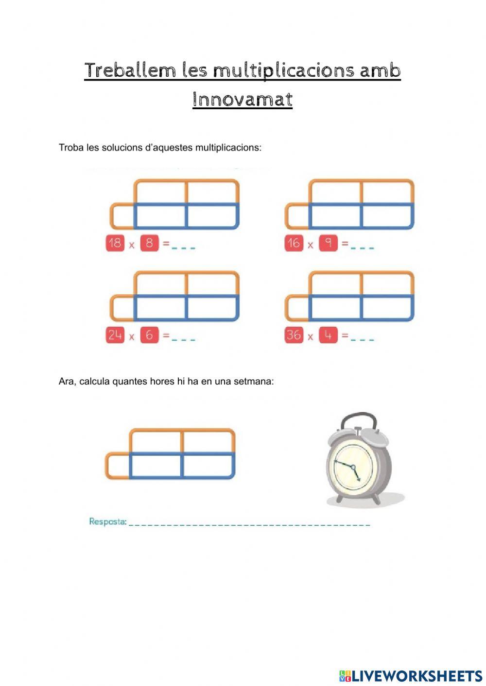 Multiplicacions amb innovamat online exercise for | Live Worksheets Multiplicacions amb innovamat online exercise for | Live Worksheets