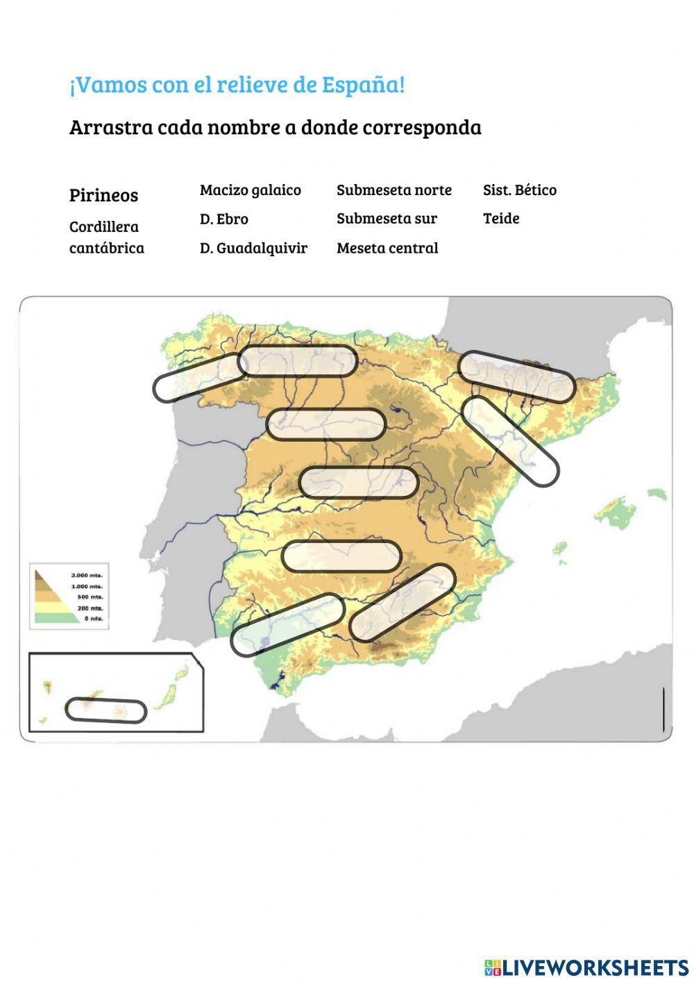 Relieve España | Free Interactive Worksheets | 2168273