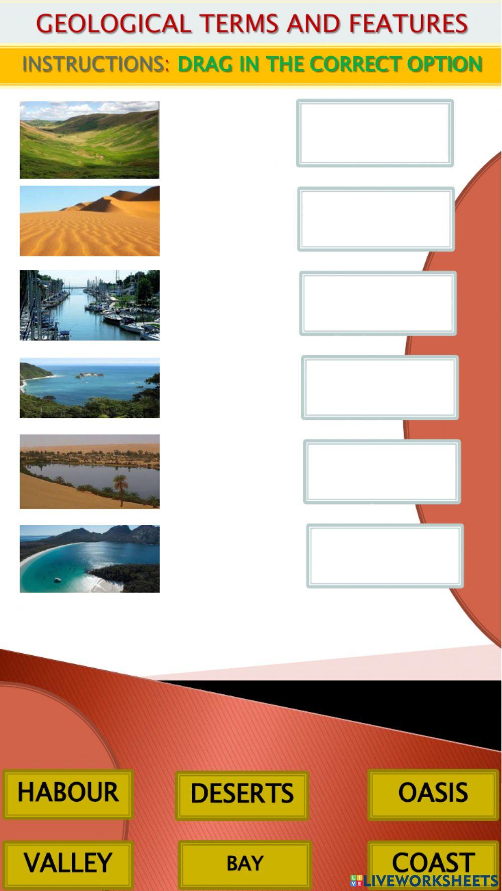 Geological feat… | Free Interactive Worksheets | 2168582