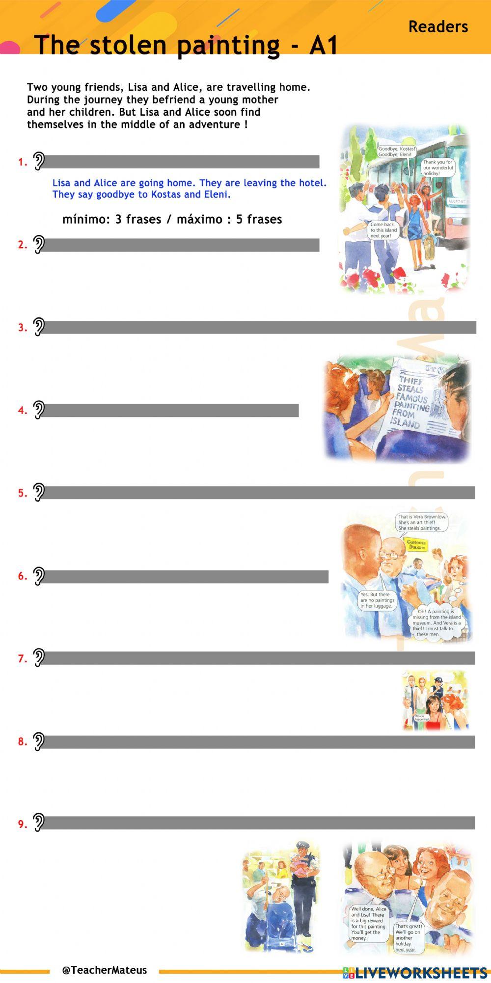 READERS - The stolen painting - A1 worksheet | Live Worksheets