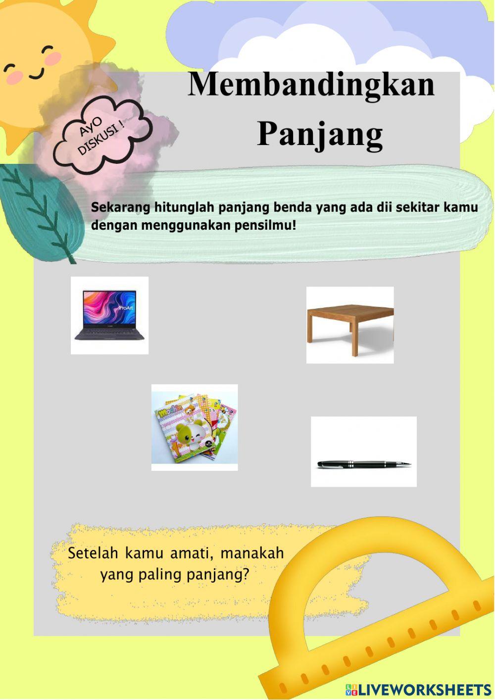 Membandingkan Ukuran worksheet | Live Worksheets