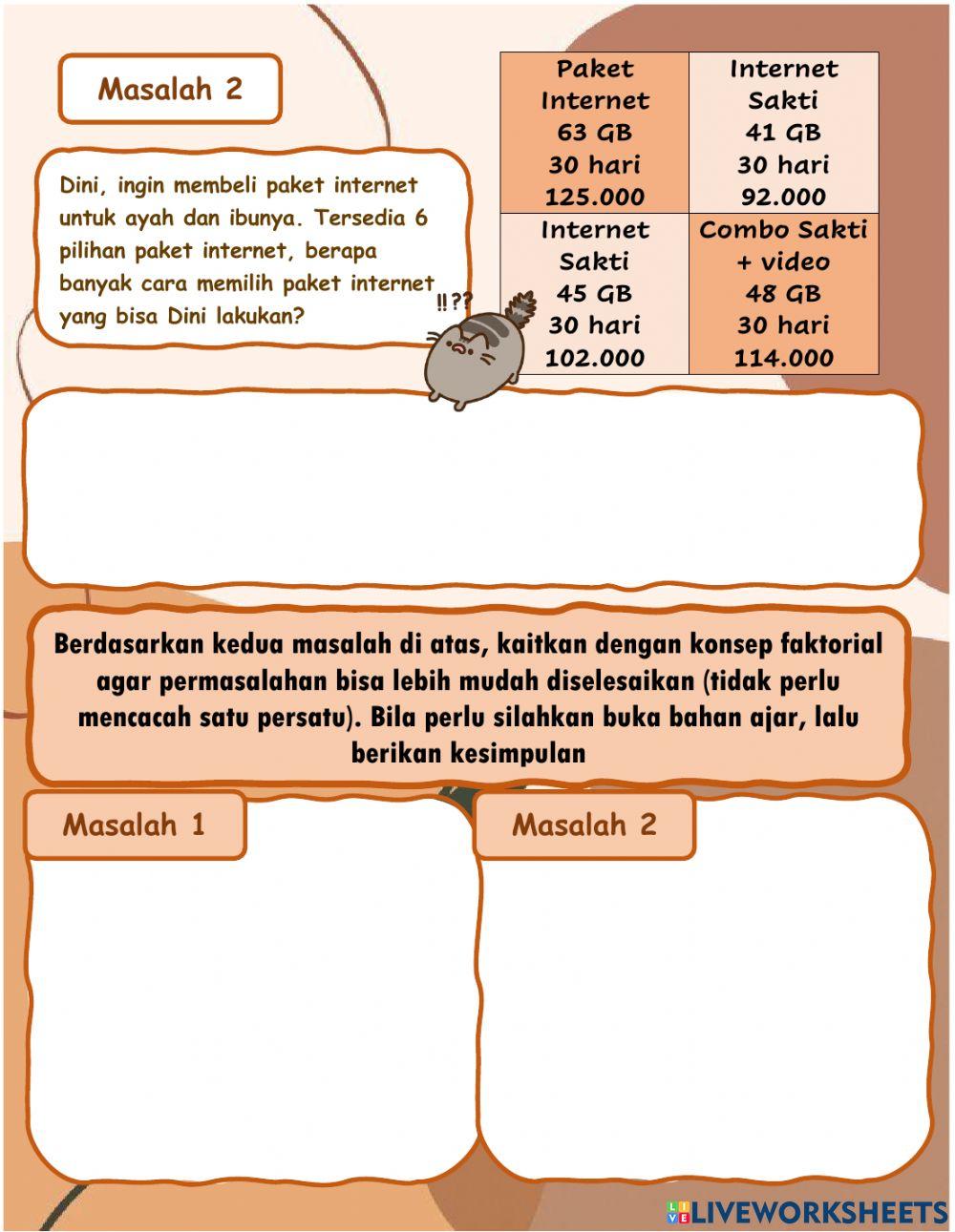 Permutasi interactive worksheet for 12 | Live Worksheets