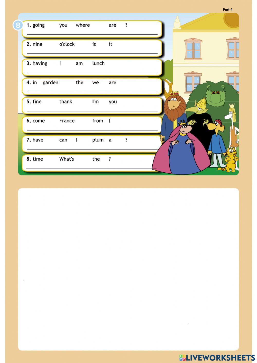Muzzy in Gindoland Part 4 worksheet | Live Worksheets