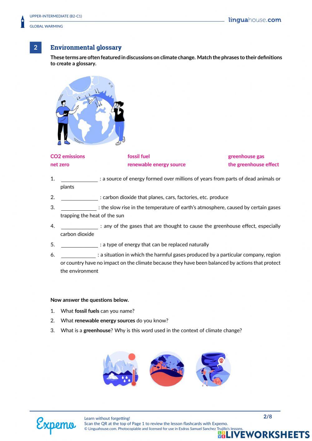 GLOBAL WARMING online exercise for | Live Worksheets