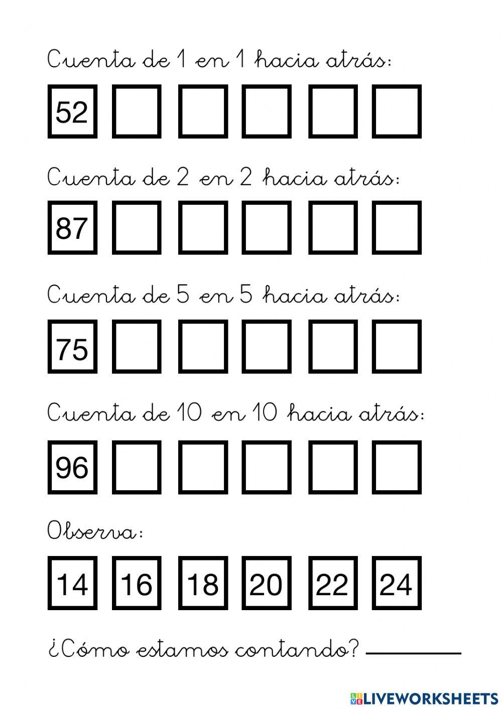 A contar online pdf exercise | Live Worksheets