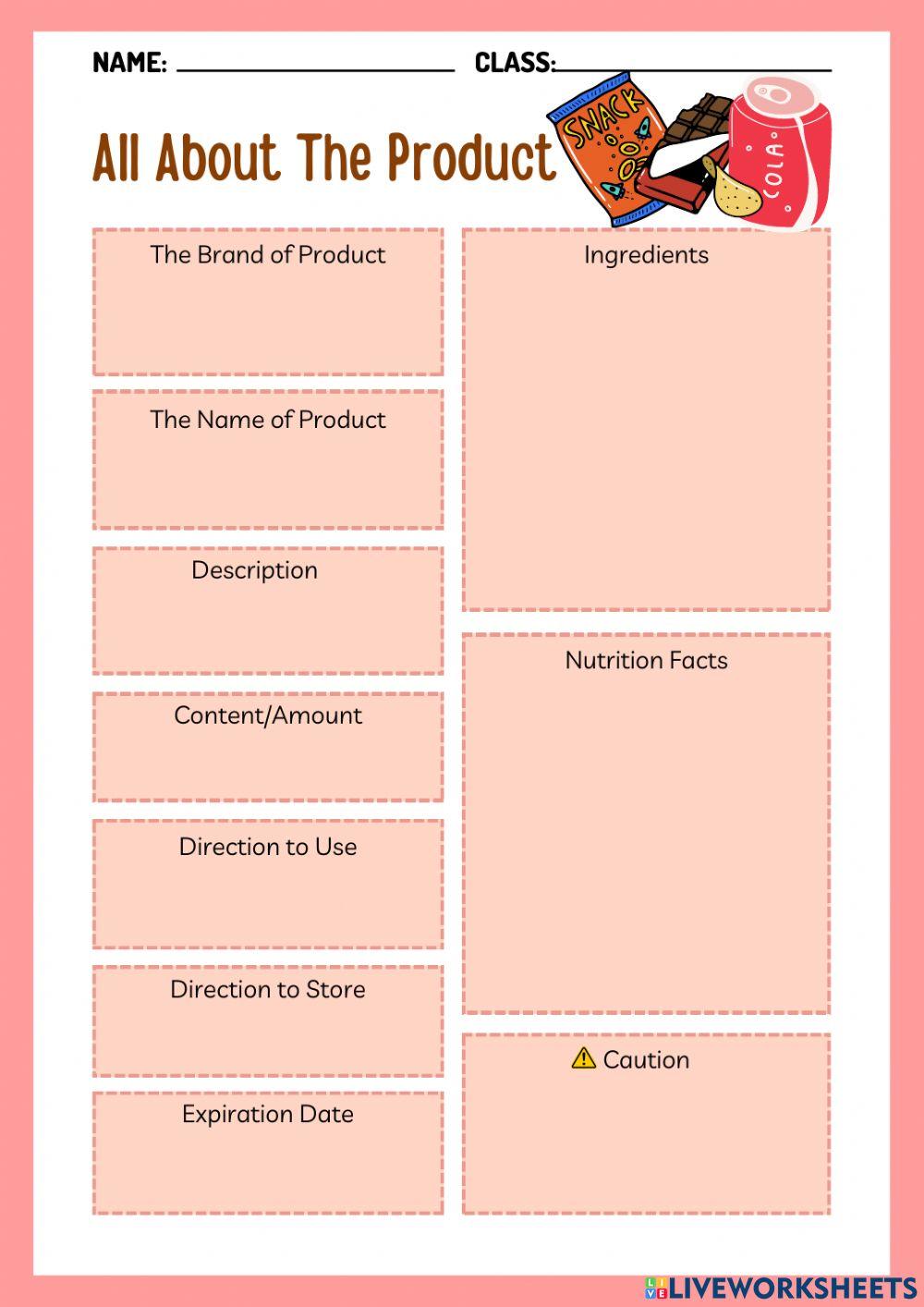 PRODUCT LABEL | Free Interactive Worksheets | 3638370