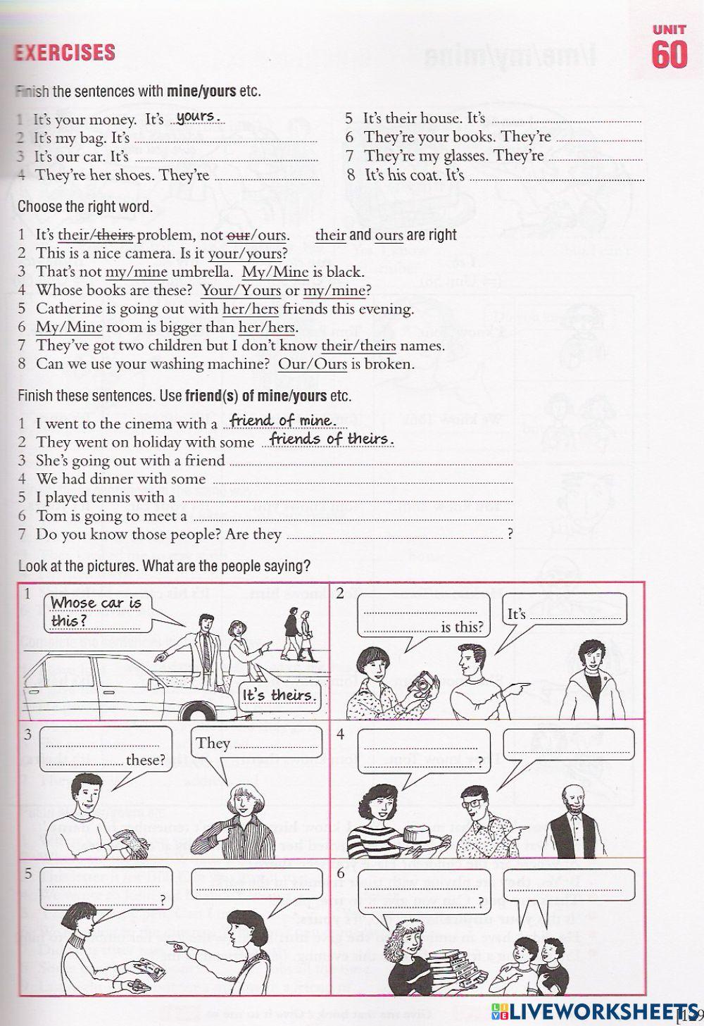 unit 60 Whose i… | Free Interactive Worksheets | 2450739