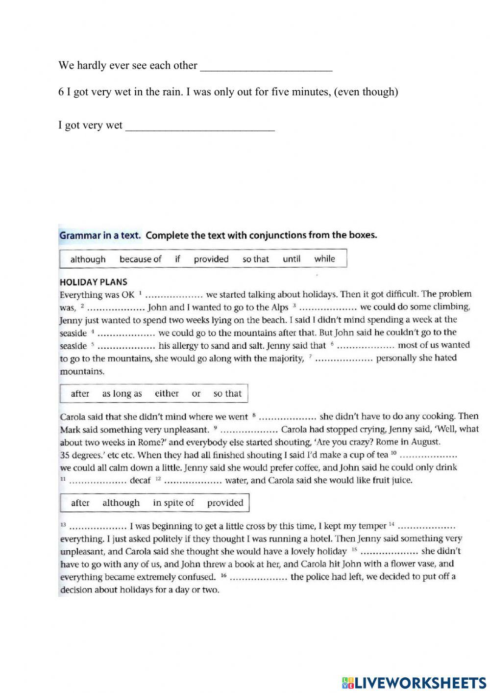 2170898 | Conjunctions | dragomermonika | LiveWorksheets