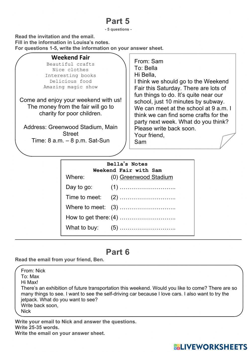 Test-Final-Reading worksheet | Live Worksheets
