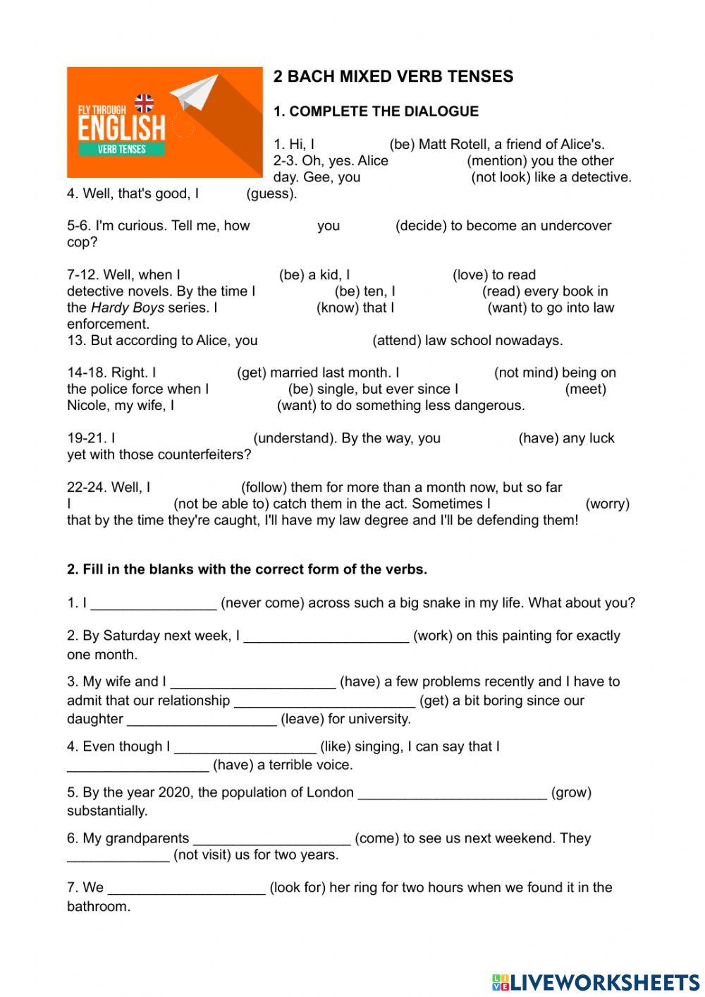 MIXED VERB TENS… | Free Interactive Worksheets | 6905592