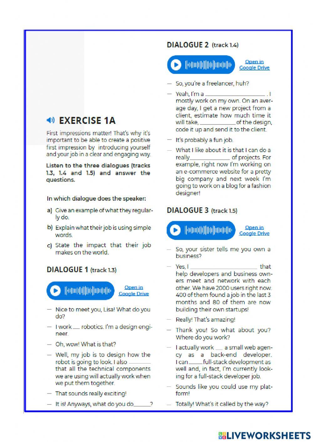 Lesson 1 -Jobs in IT- Pronuncioation and Soft Skills worksheet | Live ...