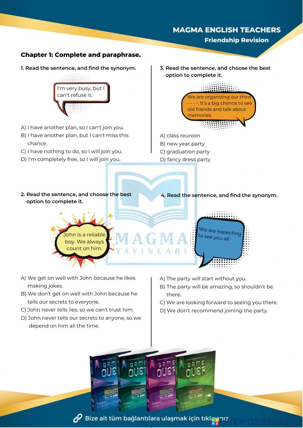 we recommend synonym