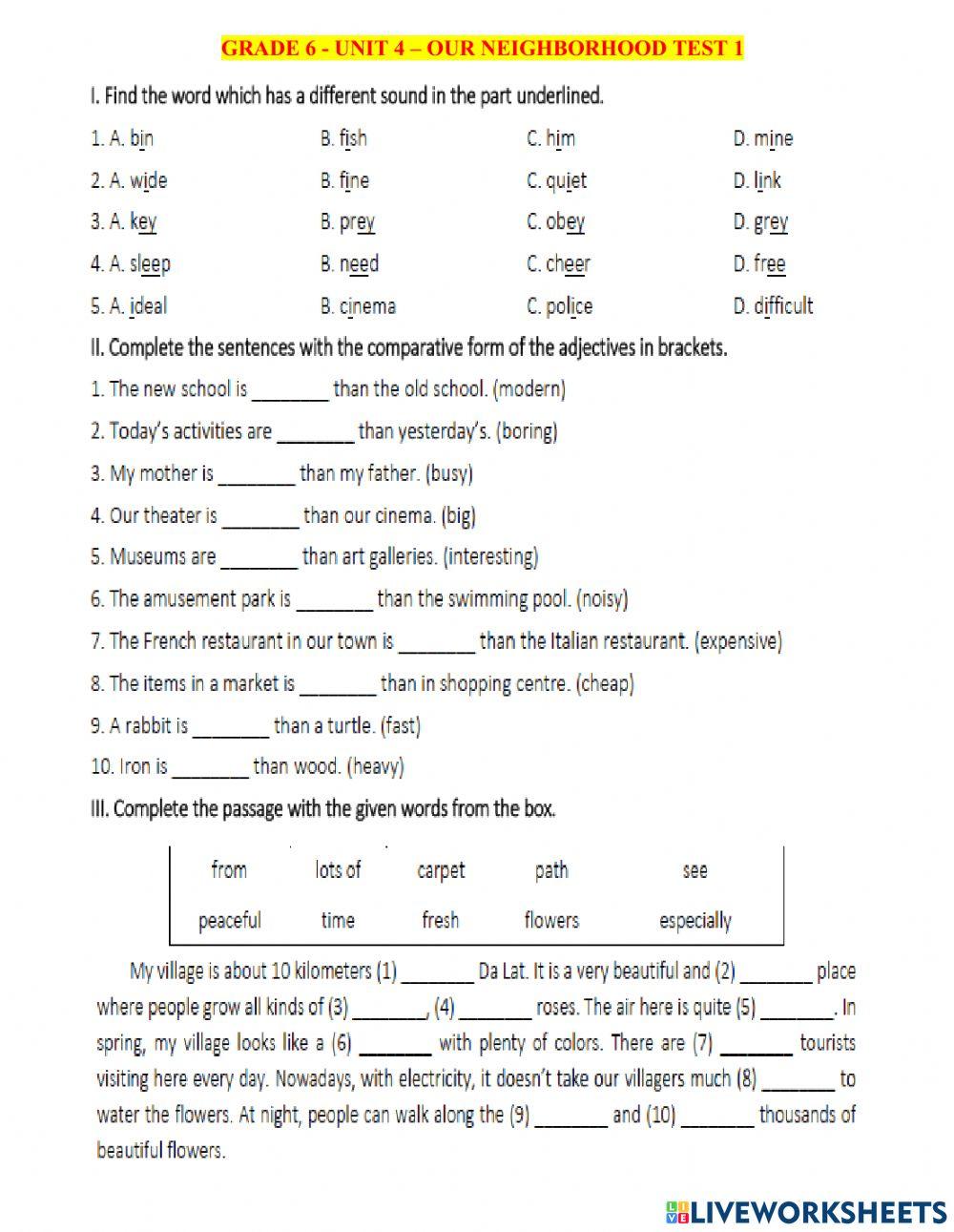 G6-review u4 test2 worksheet | Live Worksheets G6-review u4 test2 worksheet | Live Worksheets