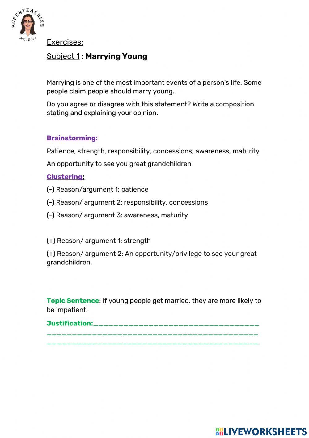 Writing online exercise for 12 | Live Worksheets