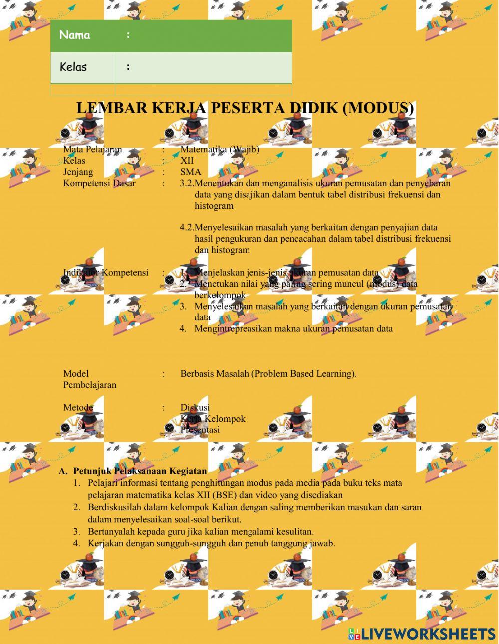 Modus exercise | Live Worksheets