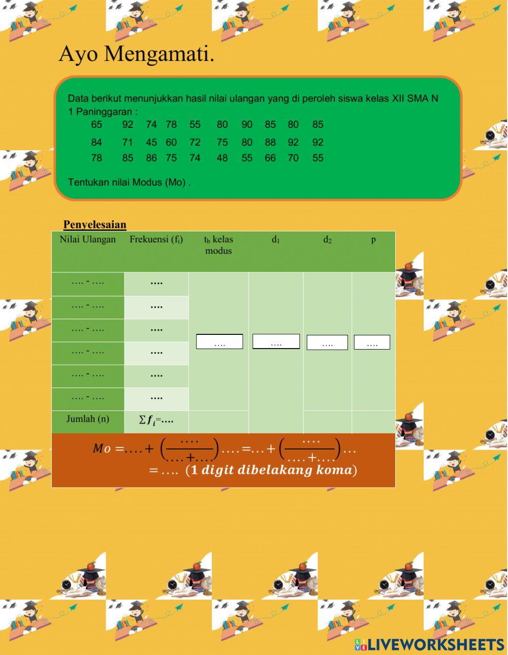 Modus exercise | Live Worksheets